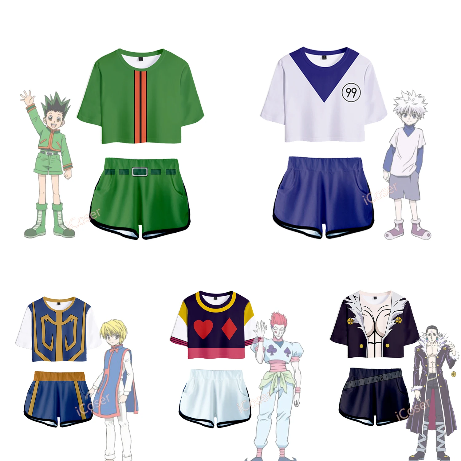 Hunter X Hunter Killua Cosplay Zoldyck Cosplay Costume Top Shorts ...