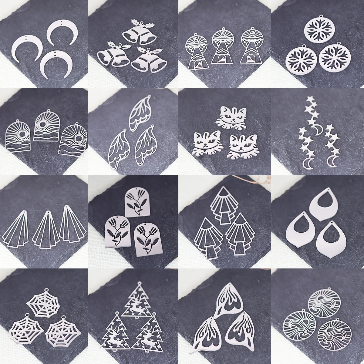 3-pezzi-ciondoli-in-acciaio-inossidabile-luna-fiocco-di-neve-ragno ...