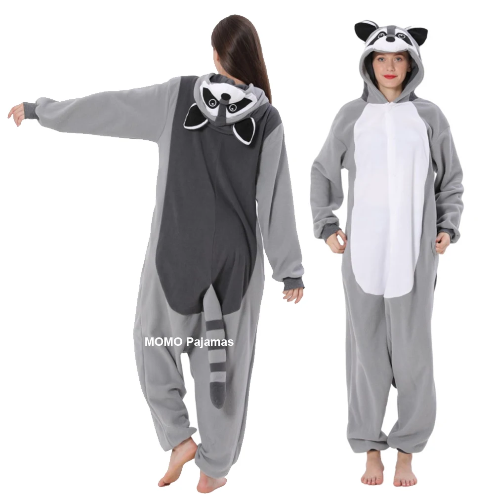 Pijama-Unisex-de-franela-con-dibujos-animados-de-mapache-para-hombre-y ...