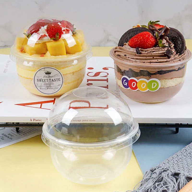 50pcs U-shaped Cake Cup Transparent Fruit Mousse Cup Milkshake Pudding ...