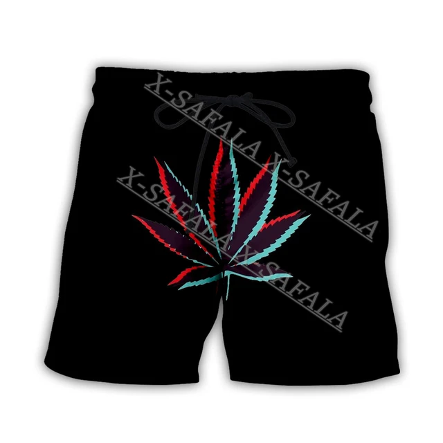 Love Weeds Smoker SKULL Mandela Weed Smoking Swimming Shorts Summer ...