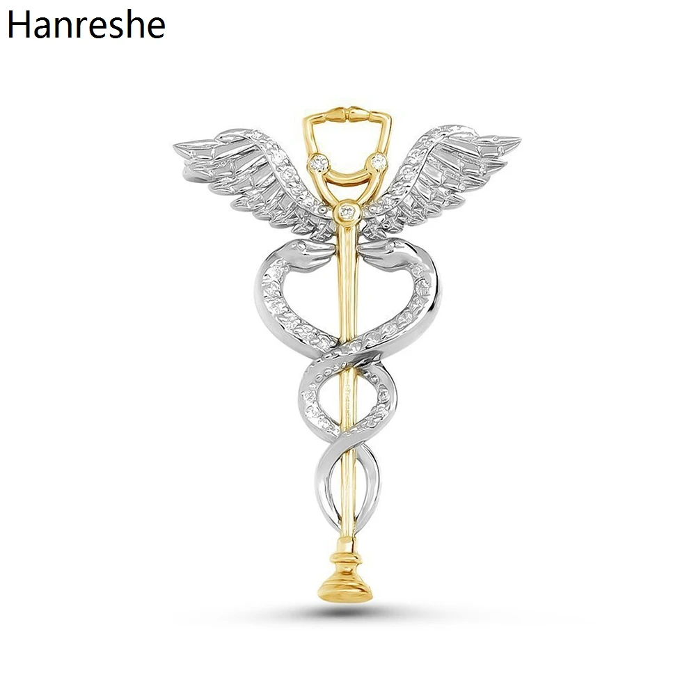 Hanreshe-broche-m-dico-estetoscopio-caduceo-de-lujo-alfileres-con ...