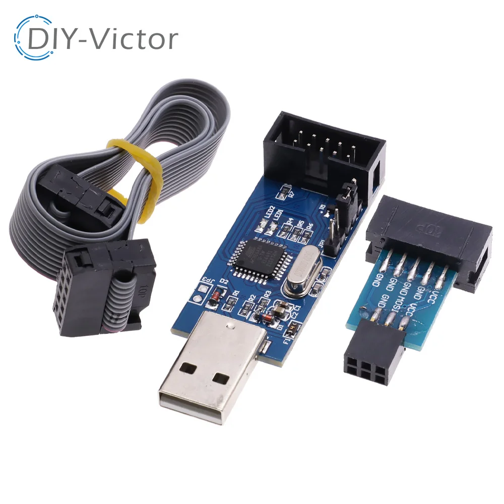 1 Set 10pin To 6 Pin Adapter Board + Usbasp Usbisp Avr Programmer Usb ...