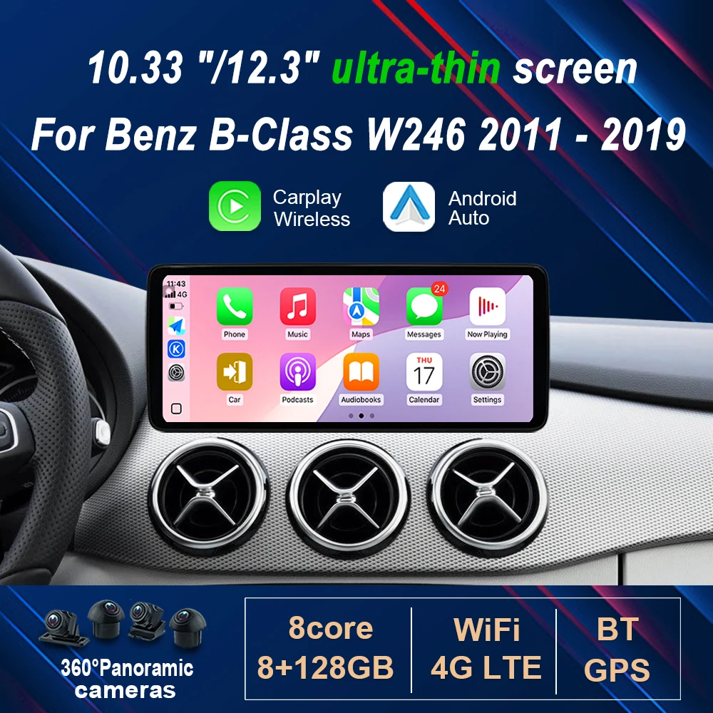 Para Mercedes Benz Clase B W246 W245 2011 - 2019 Android 14 inalámbrico ...