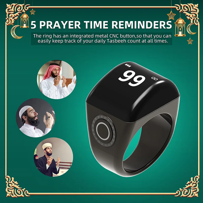 Equantu-Muslim-Smart-Ring-Metal-5-Prayer-Time-Reminder-Bluetooth-Music-Ring-Speaker-OLED-Display ...