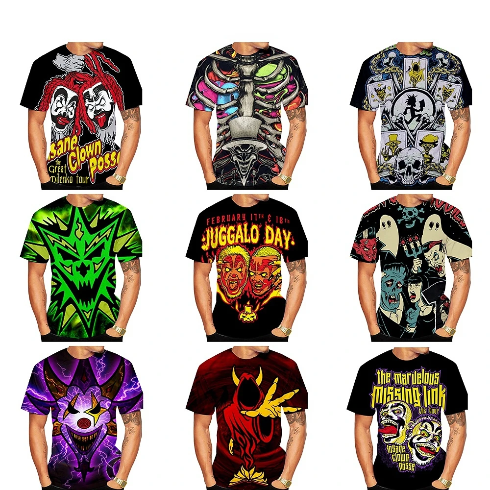 3dt-new Men's Fashion Insane Clown Posse Icp Joker Cards 3d Printed T ...