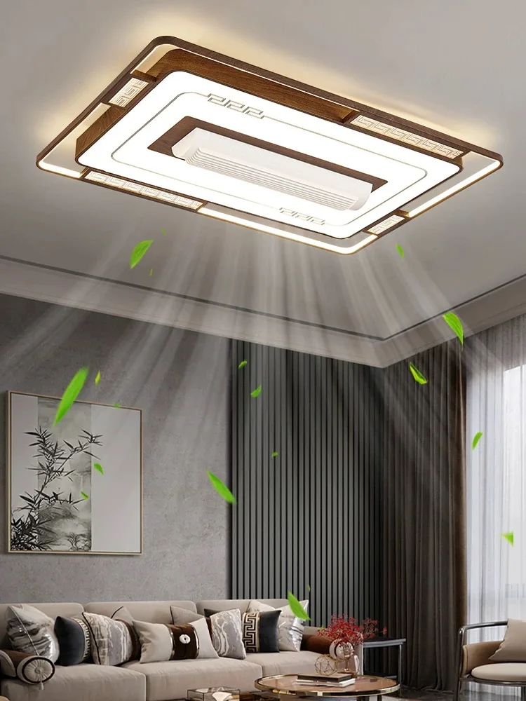 Vaneless Fan Ceiling Light Living Room Remote Control Bladeless LED ...