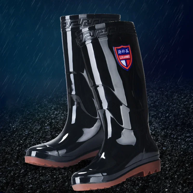 Botas-de-lluvia-de-punta-redonda-para-hombre-cu-a-de-pl-stico ...
