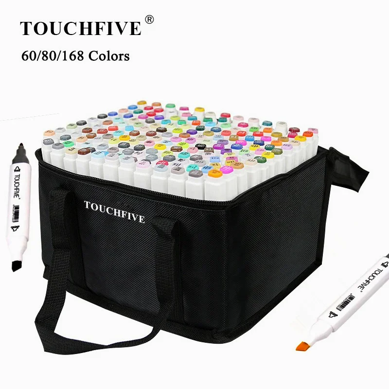 TOUCHFIVE Markers set 12 30 40 80 Colors Dual Tips Alcohol Graphic ...