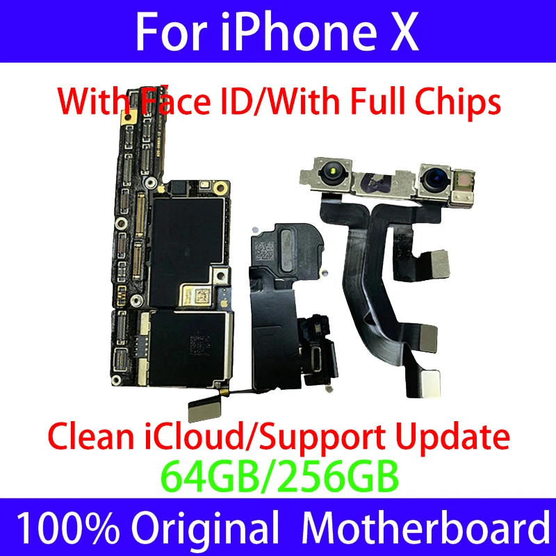 Original Mainboard For Iphone X Factory Icloud Unlocked With Face Id ...