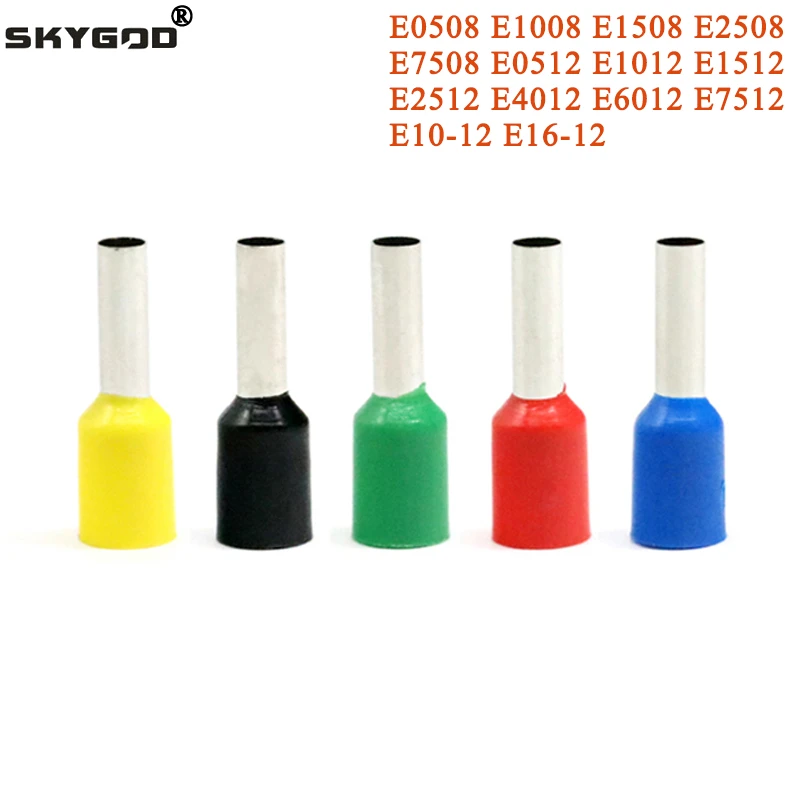 100Pcs E0508 E7508 E1008 E1508 E2508 Insulated Ferrules Terminal Block ...