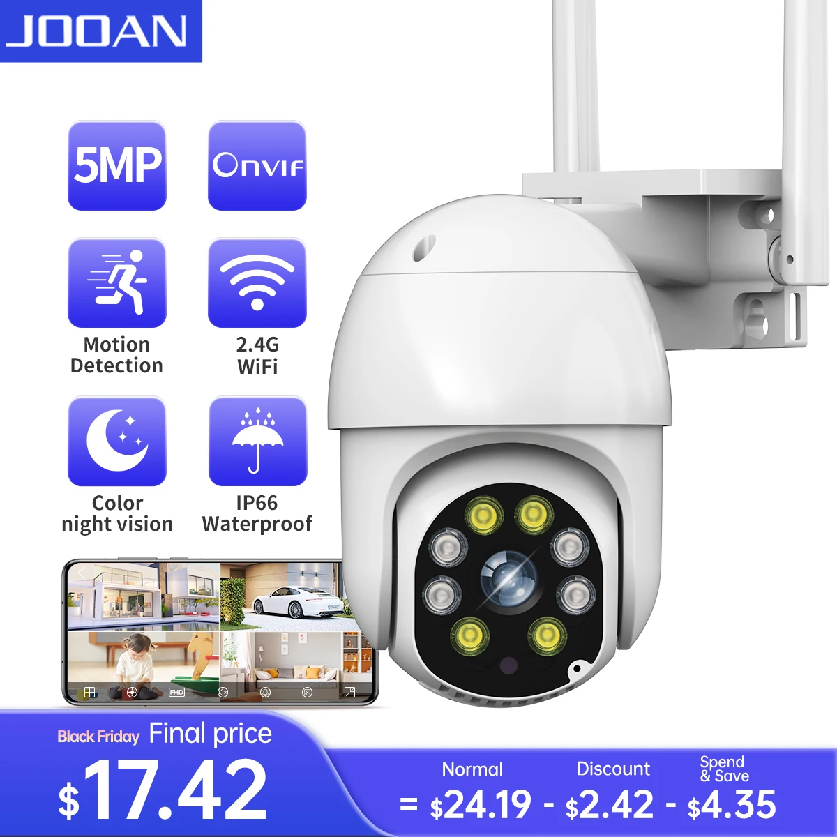JOOAN-3MP-PTZ-WIFI-IP-Onvif-Camera-Audio-CCTV-Surveillance-Outdoor-4X ...