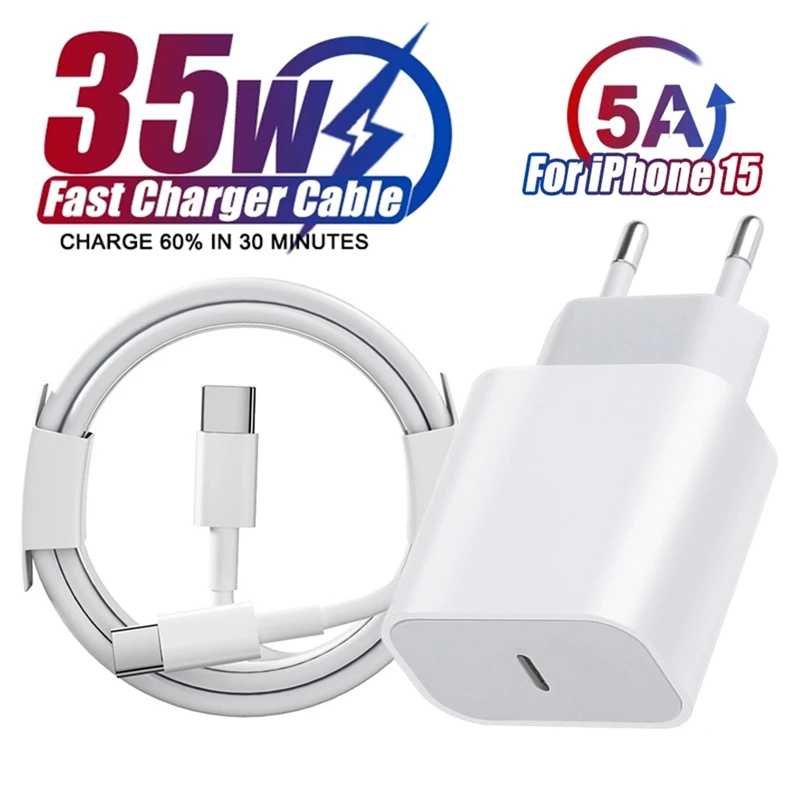 35W PD USB C Chargeur Rapide Type C Câble pour iPhone 15 Pro Max iPad 10 iPhone 15 Plus USB-C à ...
