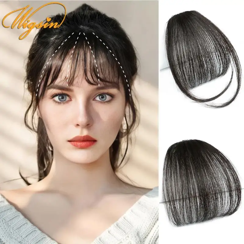 WIGSIN-Synthetic-Air-Bangs-Hairpiece-Women-Mini-Fake-Bangs-Black-Brown ...