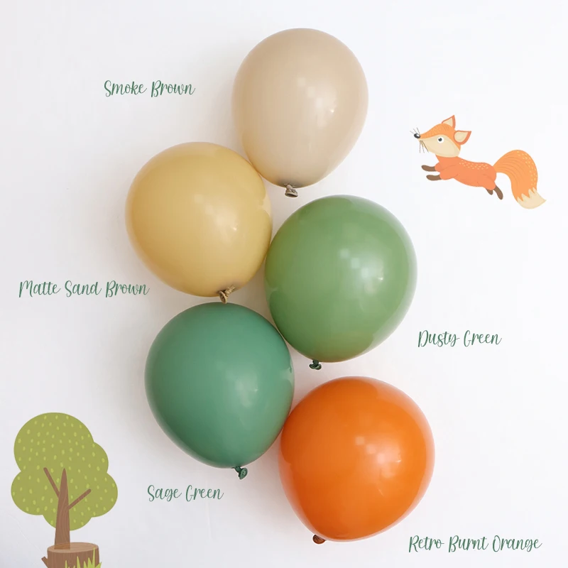 92pcs-Woodland-Baby-Shower-Balloons-Garland-Set-Green-Orange-Ballon ...