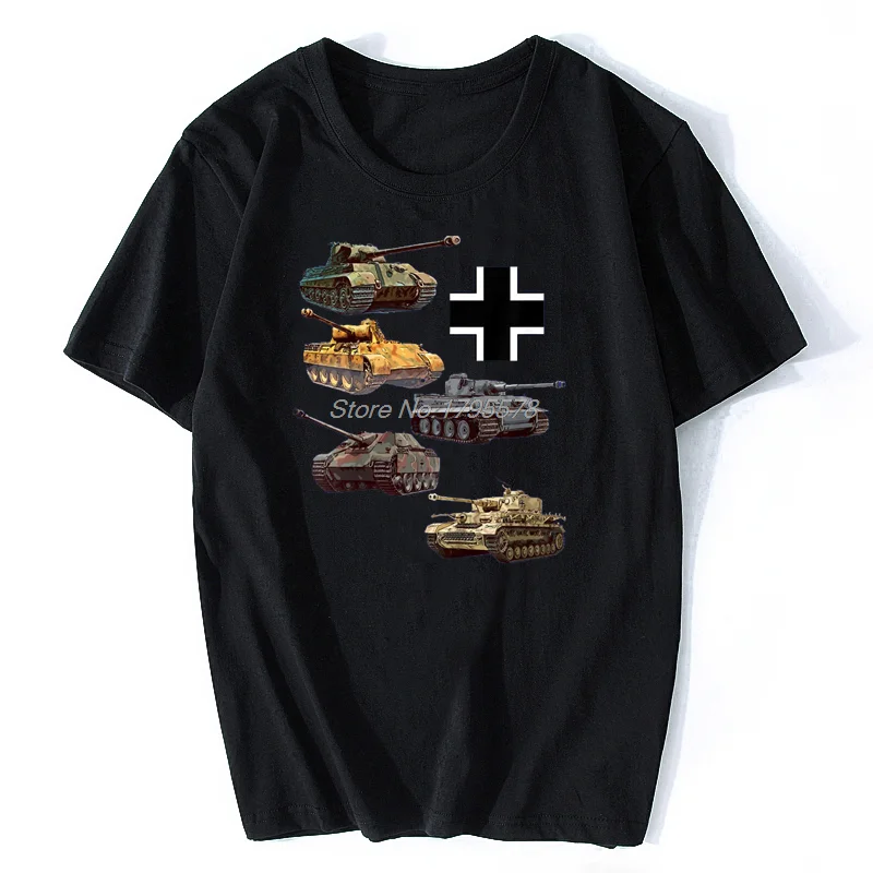 German Tanks WW2 V Panther Jagdpanther Tiger 1 Tiger 2 Men T-Shirt ...