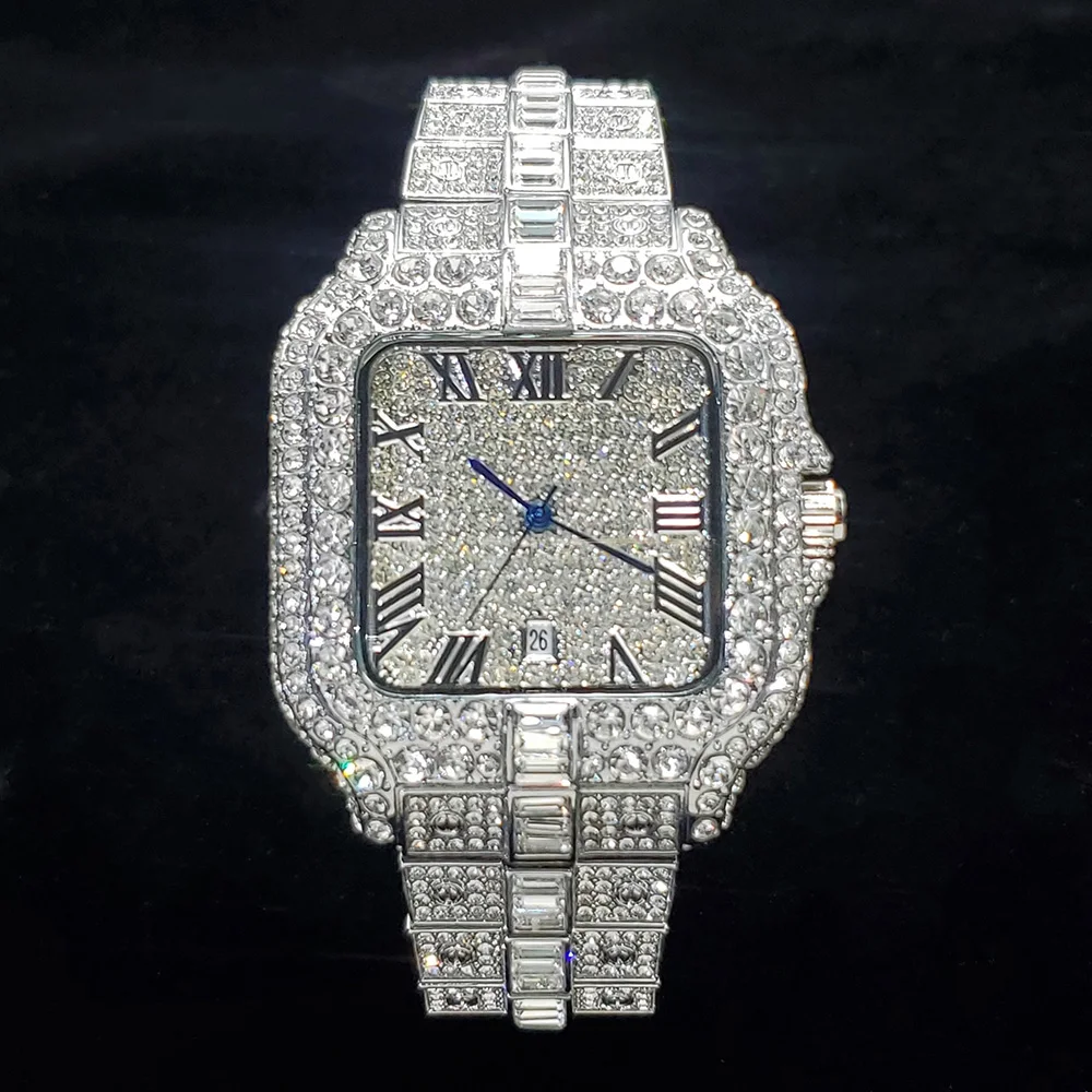 Reloj-de-lujo-con-diamantes-para-hombre-cron-grafo-de-pulsera-cuadrado ...