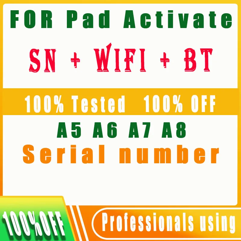 Número de serie SN para iPad mini 2 3 4 iPadAir 1 2 ipad 6 7 pro pro2 SN Número de serie WiFi BT ...
