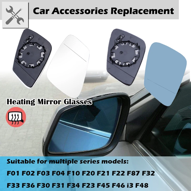 Side Rearview Mirror Heating Glass Heated Mirror Lens Fit For BMW F10 ...