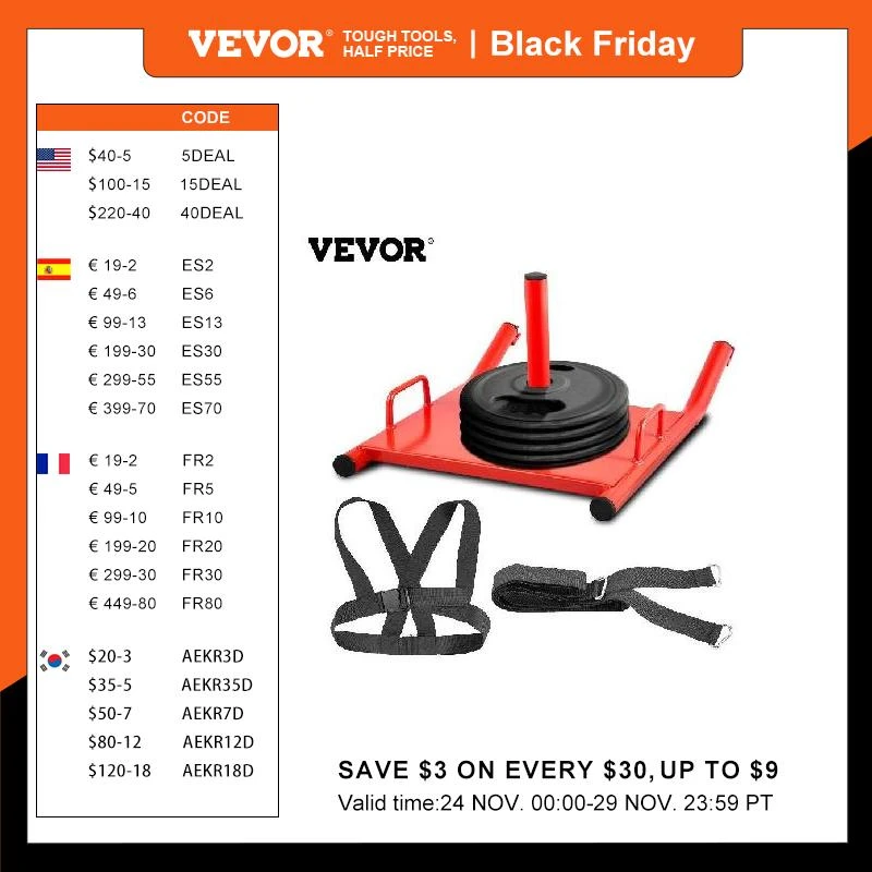 Vevor Weight Sled Push Pull Heavy Sled Drag Fitness Hd Power Speed ...