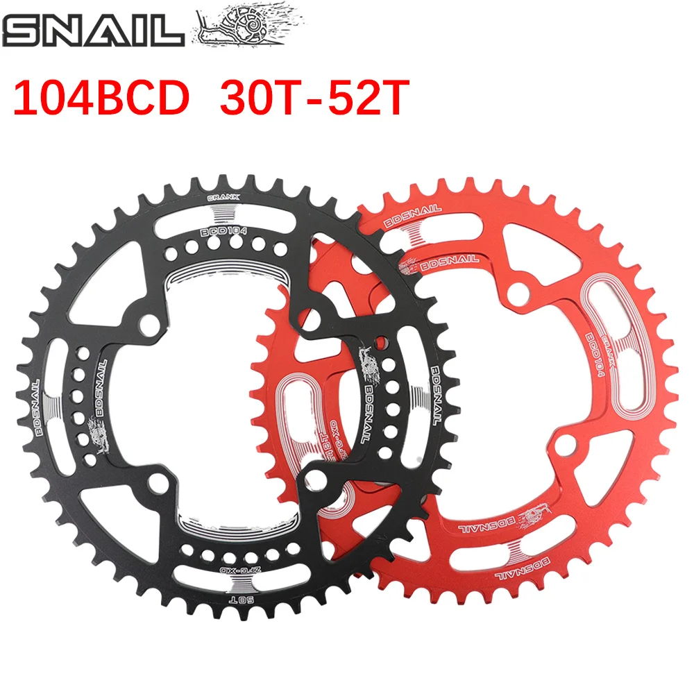 Snail Chainring Round 104BCD 40t 42t 44t 46t 48t 50t 52t tooth MTB ...