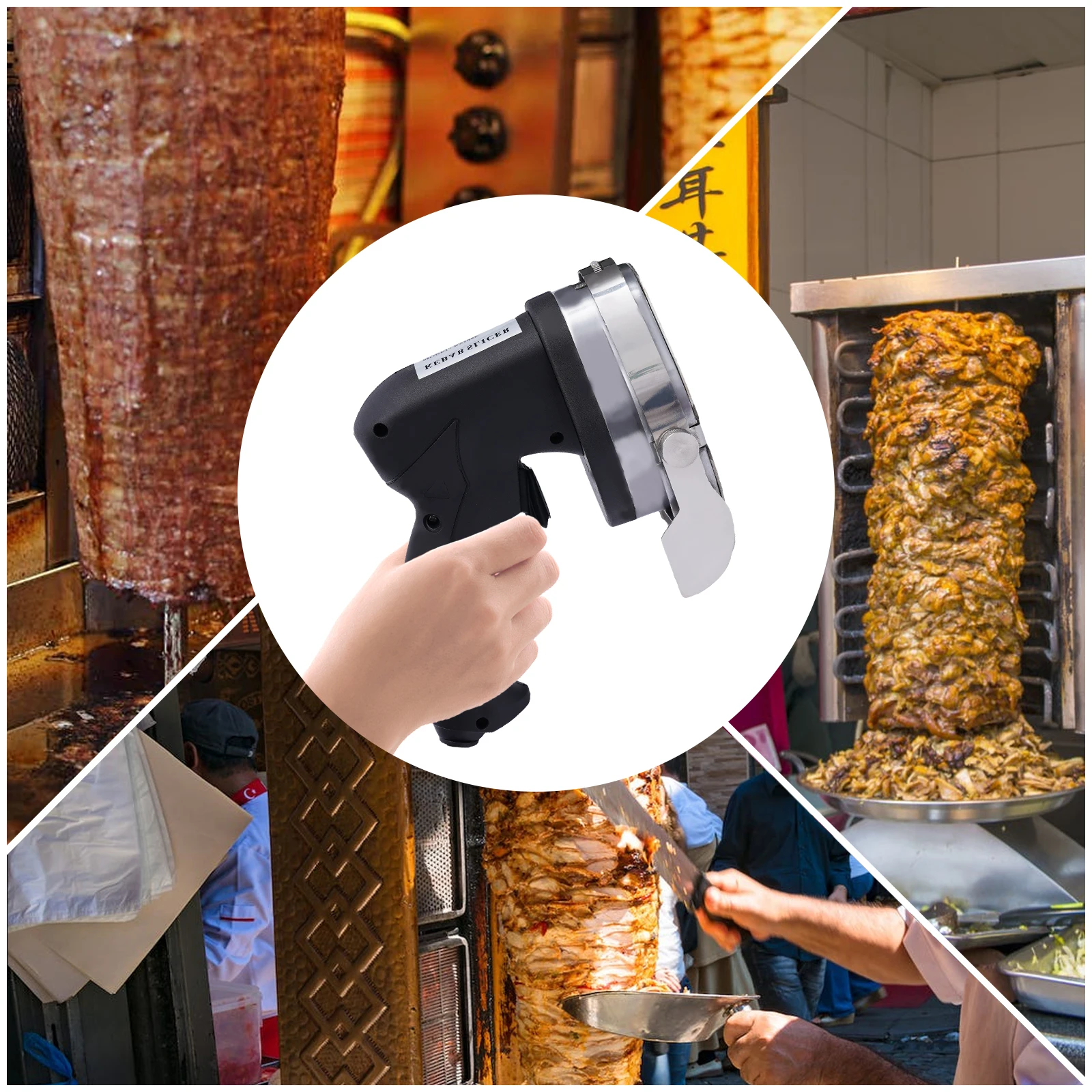 1-8mm 220V 80W Electric Kebab Slicer Doner Knife Shawarma Cutter ...