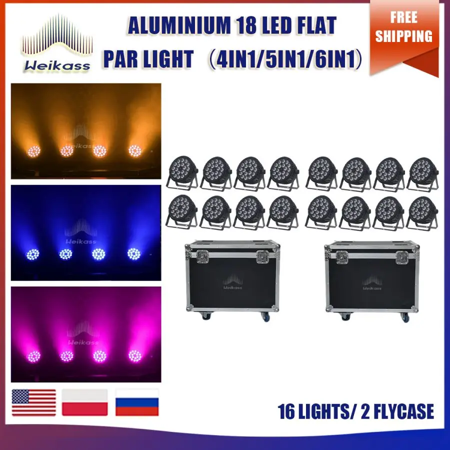 No-Tax-16Pcs-Led-Par-18x18w-Dj-Stage-Lights-Led-Par-DMX-4in1RGBW ...