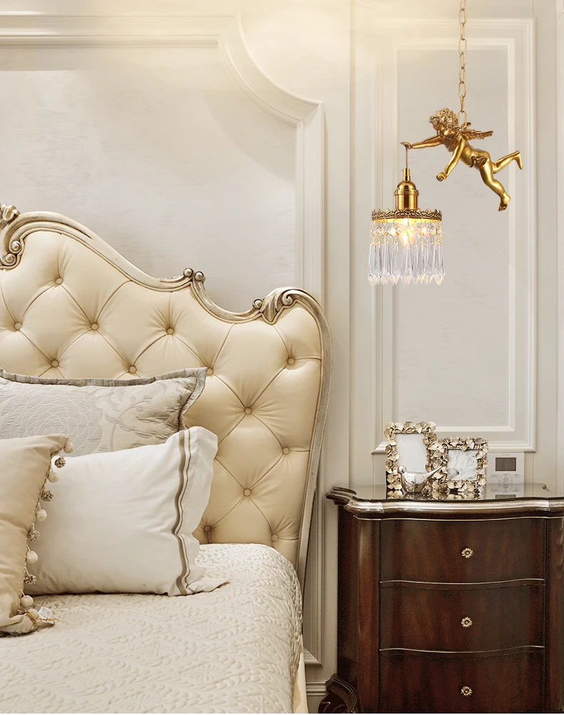 Celeste - European Cupid Hanging Single Lamp Small Crystal Bedside ...