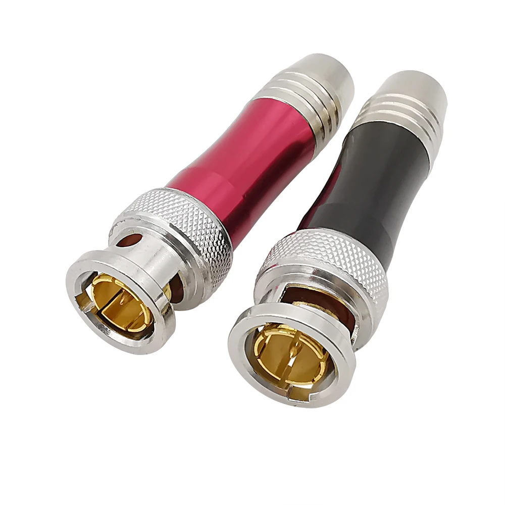 Gold-Plated BNC Male Plug 75-5 BNC Soldering Connector Monitoring Video ...