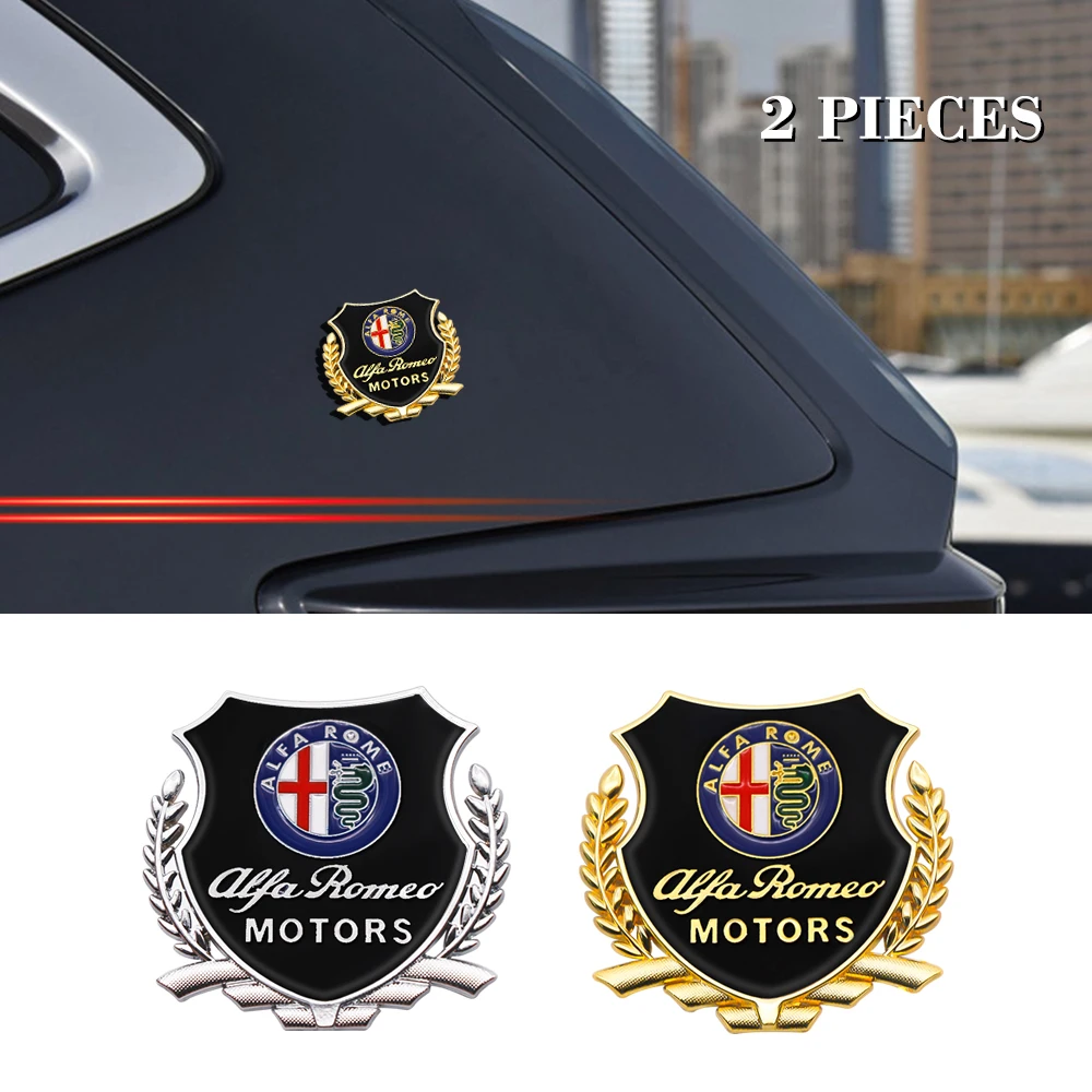 2PCS-3D-Metal-Car-Side-Window-Sticker-Emblem-Badge-Decals-For-Alfa ...