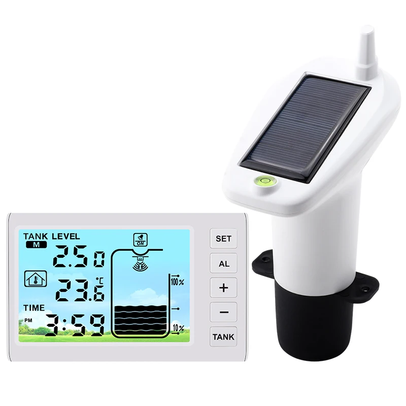 Solar-Powered-Ultrasonic-Level-Gauge-Digital-LCD-Indoor-Water-Liquid ...
