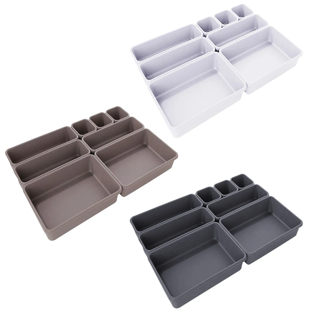 8pcs-set-Drawer-Divider-Plastic-Storage-Box-Insert-Tray-Office-Home ...