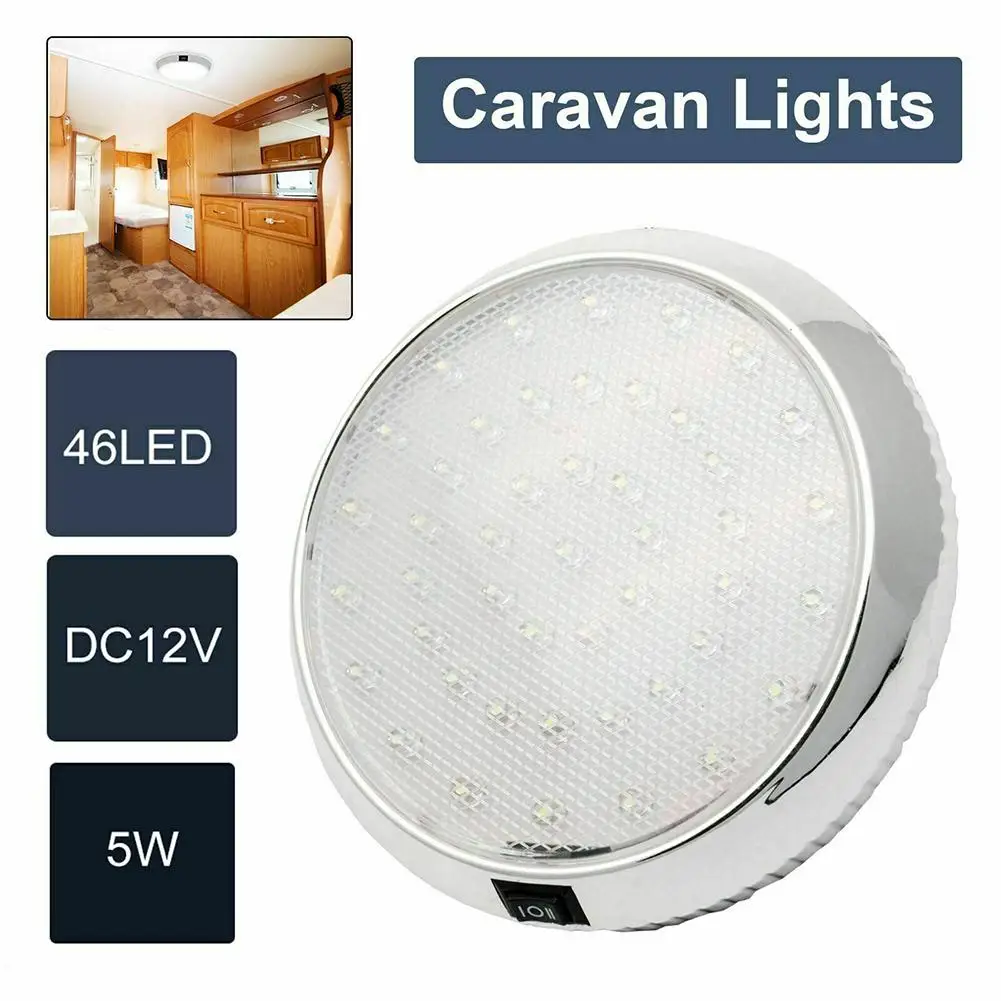 46 LED Ceiling Cabin Light 12V Caravan Campervan Van Trailer Interior ...