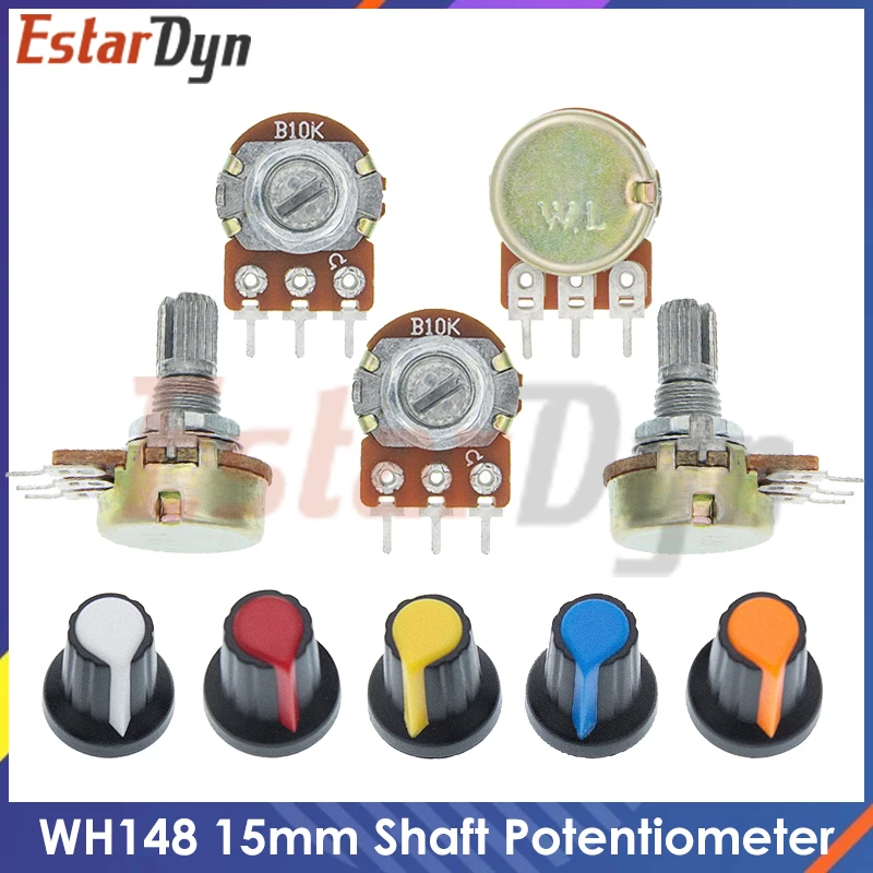 WH148 Linear Potentiometer 15mm Shaft With Nuts And Washers 3pin WH148 ...
