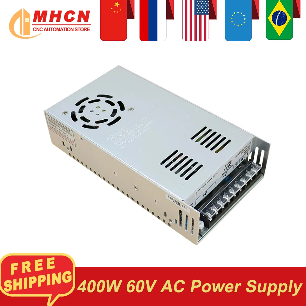 RU EU warehouse 400w 60V 6.67A AC Power Switch Supply AC Input 100-120V ...