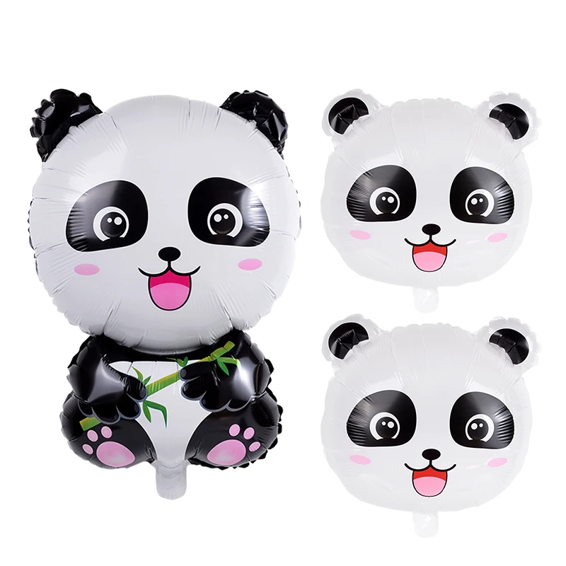 1/2pcs Panda Foil Balloon Cartoon Animals Bamboo Inflatable Balloons ...