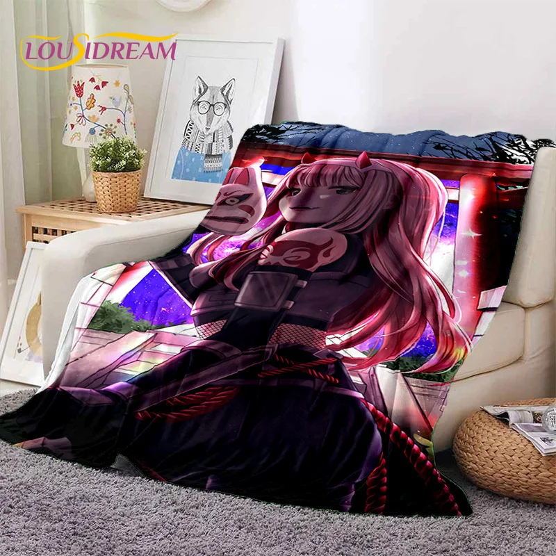 Zero-Two-Sexy-Girl-DARLING-in-The-FRANXX-Cartoon-Flannel-Blanket-for ...