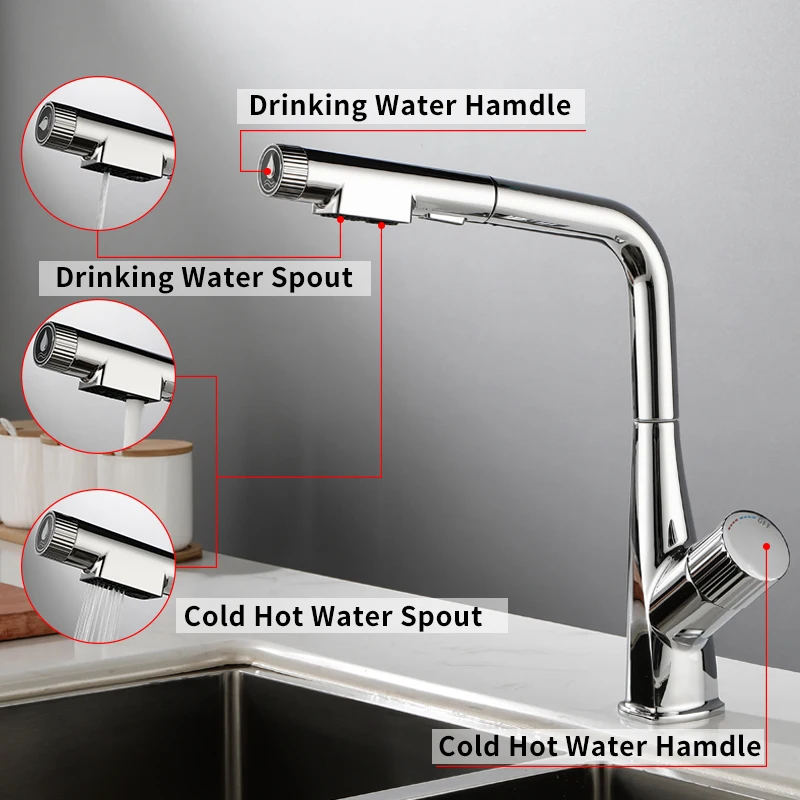 Pull-Out-Kitchen-Filtered-Faucet-Dual-Sprayer-Drinking-Water-Tap-Vessel ...