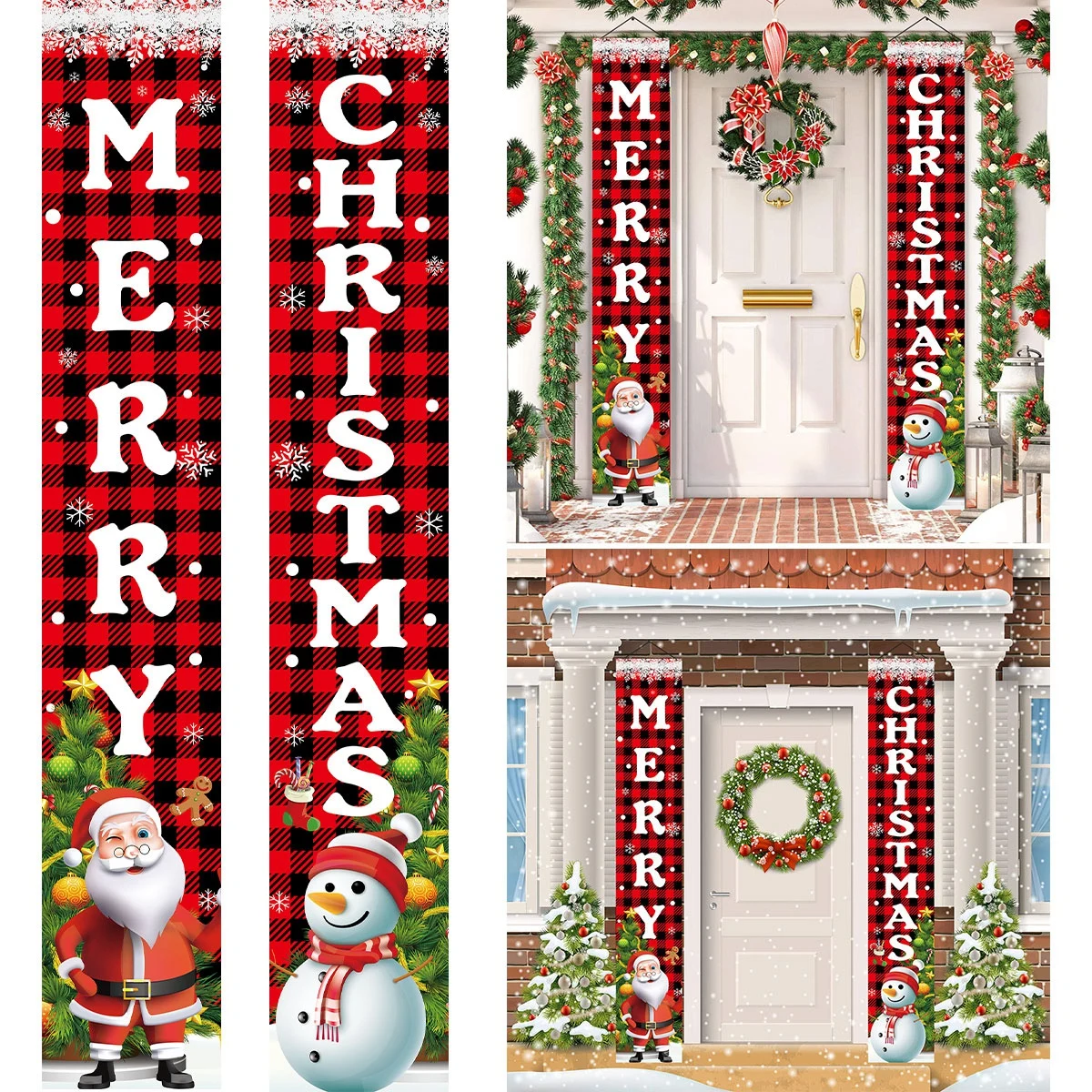 Merry-Christmas-Door-Banner-Decora-o-enfeites-de-Natal-decora-o-da-casa ...