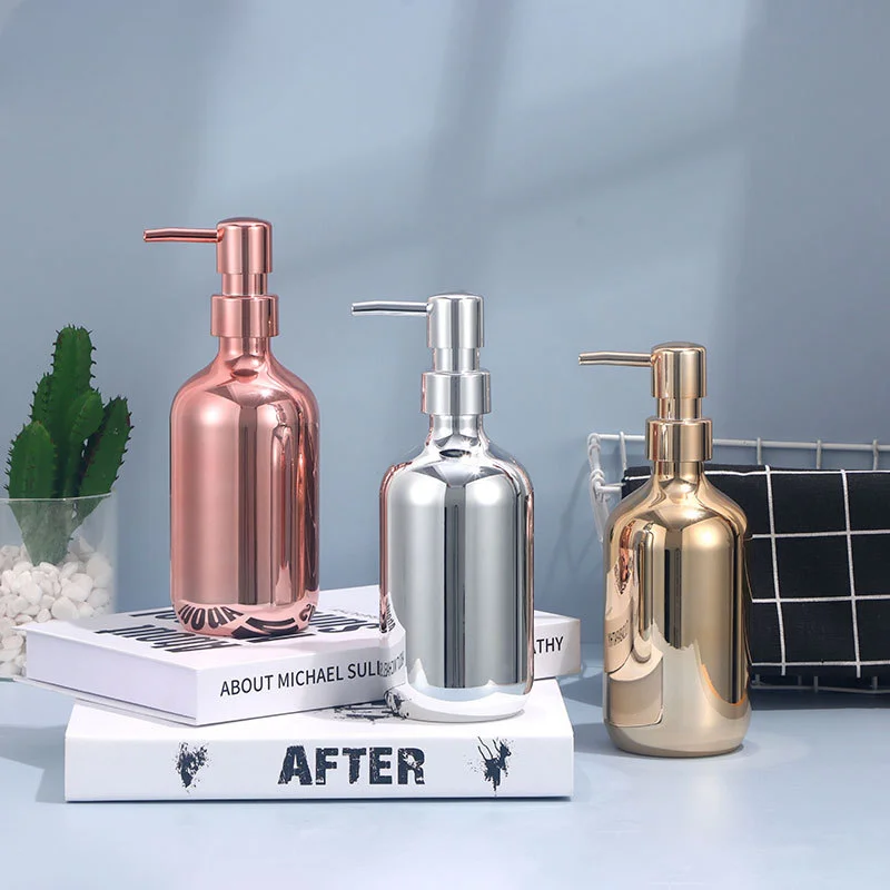 500-300ml-Silver-Plating-Soap-Sanitizer-Bottle-Refillable-Shampoo ...