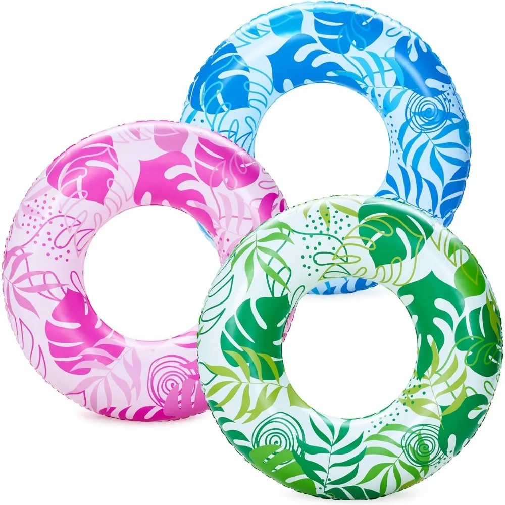 Tropical Leaves Floatie Ring Water Toys for Swimming, Summer Beach ...