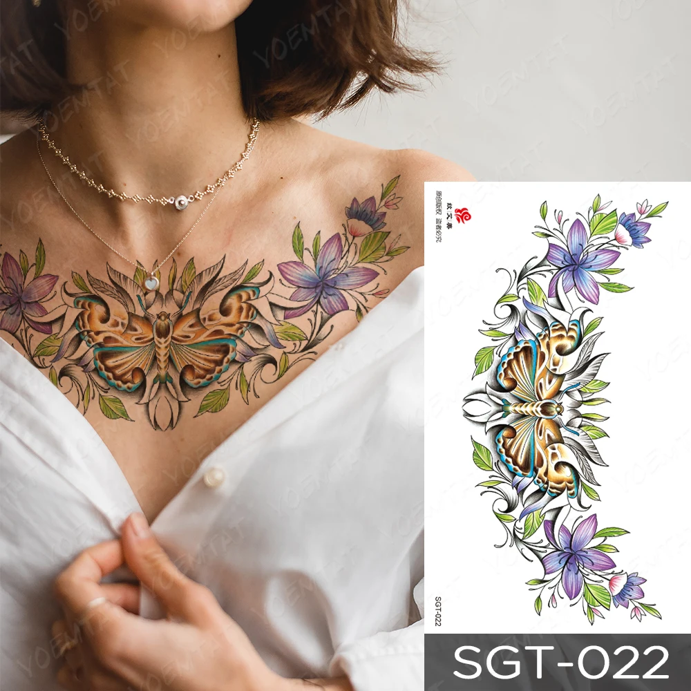 Girly Chest Tattoos Designs