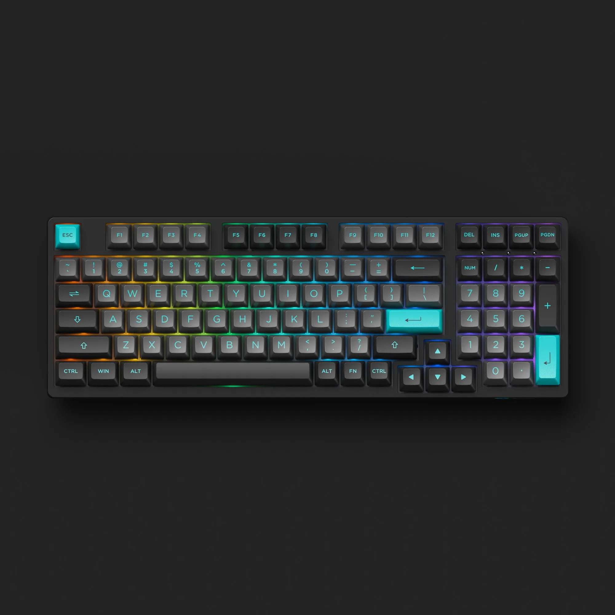 Akko 3098b Black&cyan Rgb Hot-swap Wireless Mechanical Gaming Keyboard ...