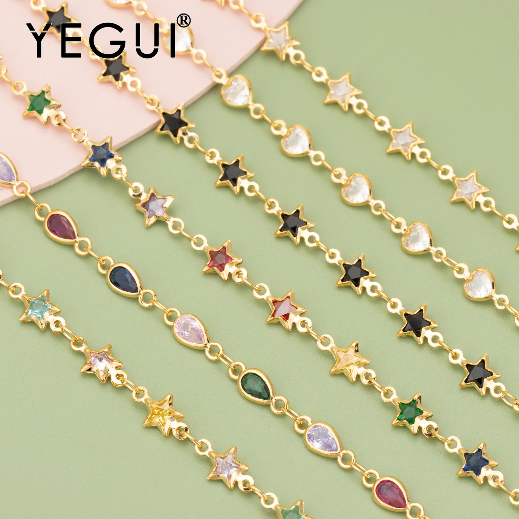 YEGUI C314,diy chain,pass REACH,nickel free,18k gold plated,copper ...