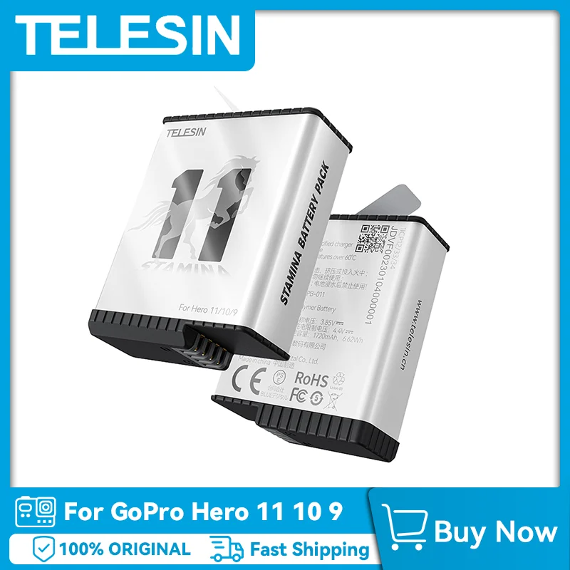TELESIN-Stamina-Battery-Boost-96-Run-time-l-Power-on-at-20-80-Min-Fast ...