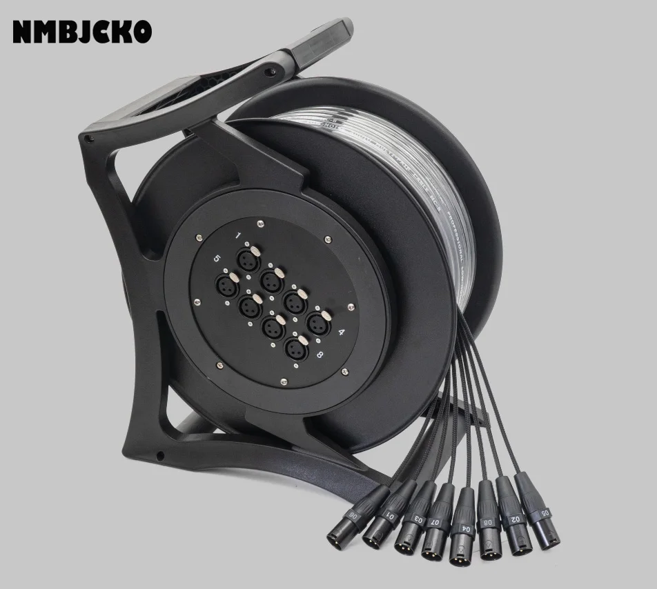 NMBJCKO-New-8-Channel-50FT-Reel-Wind-Up-Stage-Audio-Snake-XLR-Mic ...