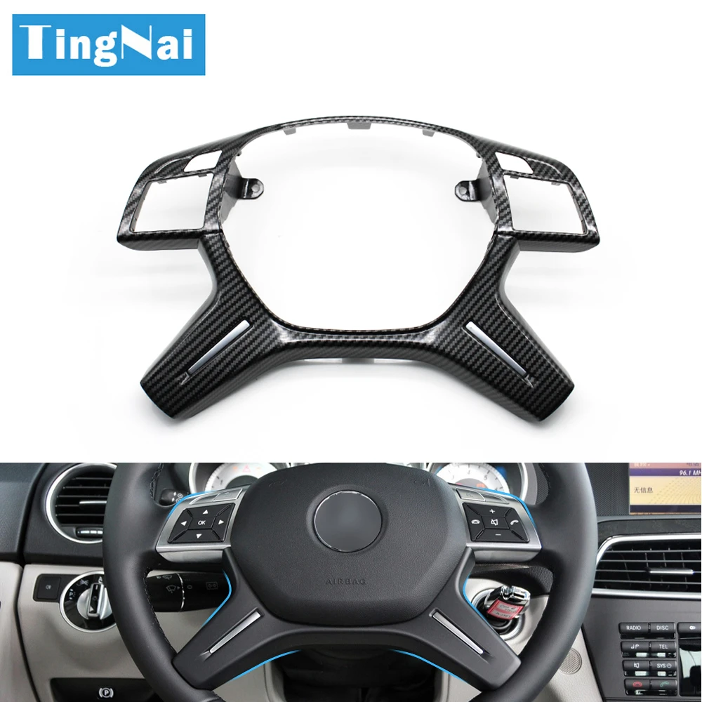 Car Silver Steering Wheel Cover Trim Panel Replacement For Mercedes ...