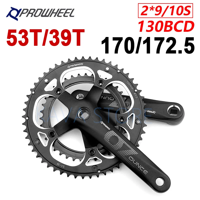 PROWHEEL-Road-Bike-Crankset-Double-Sprockets-170-172-5mm-Square-Hole-53 ...