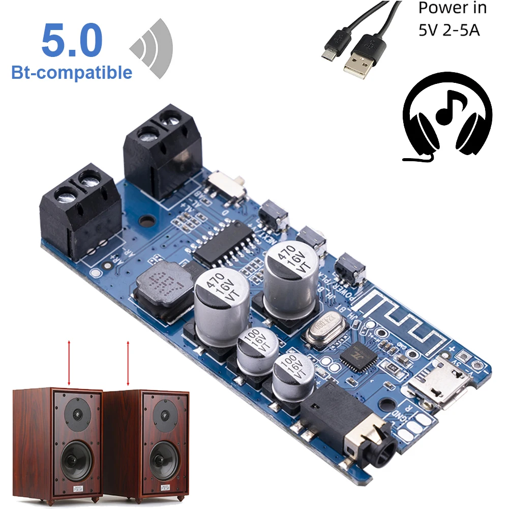 2x5W15W-50W-Bluetooth-compatible-Power-Amplifier-90DB-Audio-Stereo ...