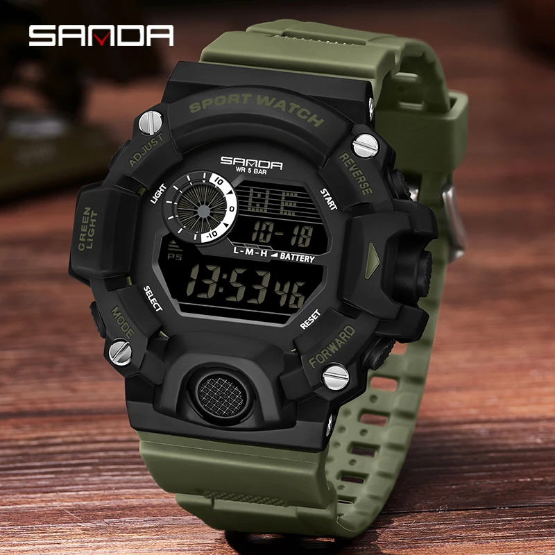 SANDA-G-style-Fashion-Military-Sports-Watches-Alarm-Stopwatch-50M-Waterproof-Outdoor-Digital ...